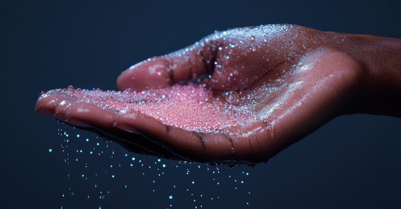 Photorealistic Close-Up of Dark-Skinned Hand with Spots Against Dark ...