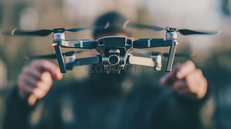 Photorealistic Close-up of a Drone Operator Controlling a High-tech ...