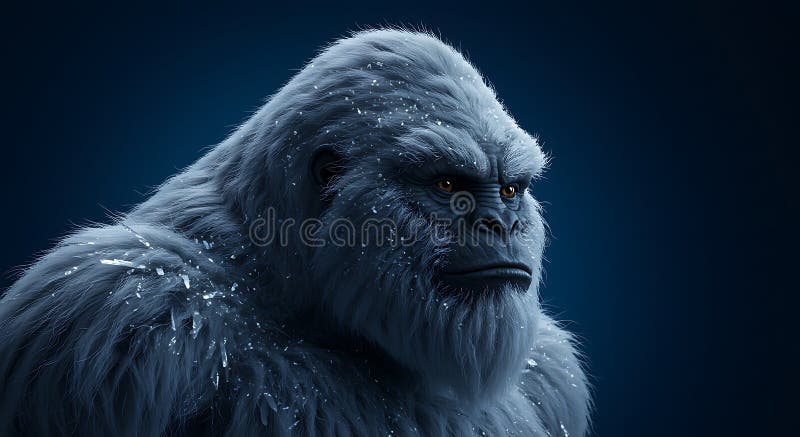 A Photorealistic Close-up of an Imposing Yeti in Dusk Lighting ...