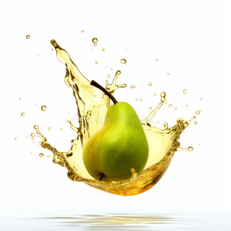 Photorealistic Composition: a Splash of Liquid on a Pear Stock ...