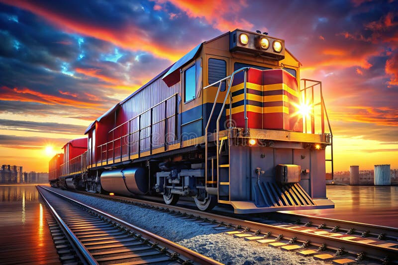 Photorealistic 3D Model of a Modern Container Train Engine Full ...