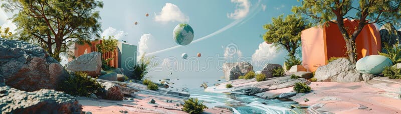 A Photorealistic 3D Model of a Surreal Scene with Impossible Objects ...