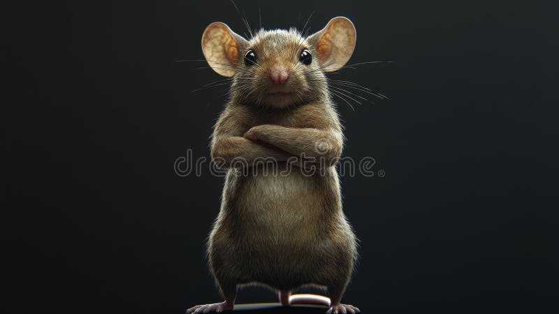 Photorealistic 3D Render of a Mouse Standing Confidently Stock ...