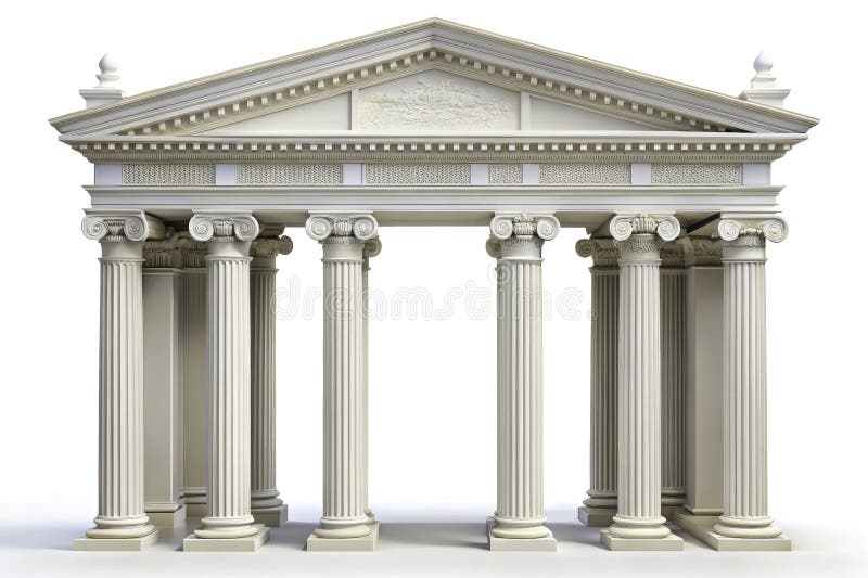 Photorealistic 3D Render of Ornate Classical Columns and Archway a ...