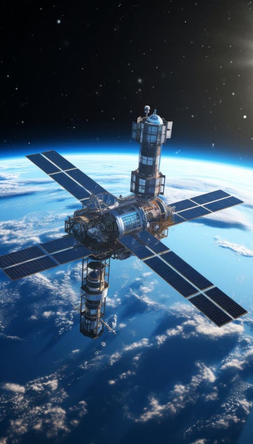 Photorealistic 3d Rendering of a Space Station with Solar Panels ...
