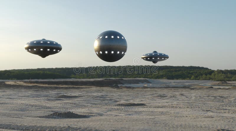Ufo 3d Visualization, 3d Render Stock Illustration - Illustration of ...
