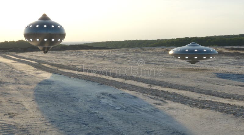 Ufo 3d Visualization, 3d Render Stock Illustration - Illustration of ...