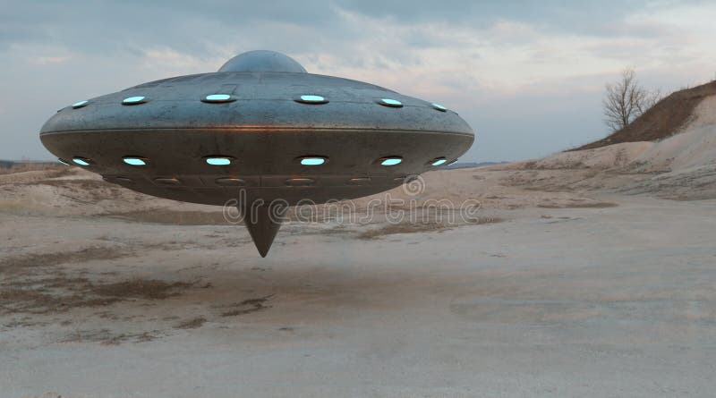 Ufo 3d Visualization, 3d Render Stock Illustration - Illustration of ...