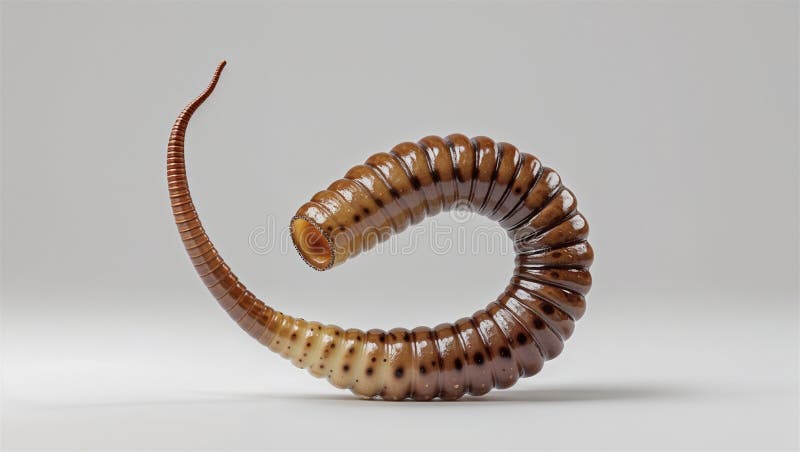 Photorealistic Acorn Worm in Coiled Position with Proboscis Visible ...