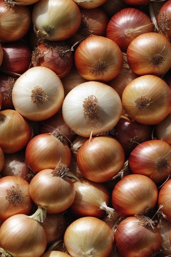 Photorealistic Detailed Seamless Pattern of Onions Stock Illustration ...