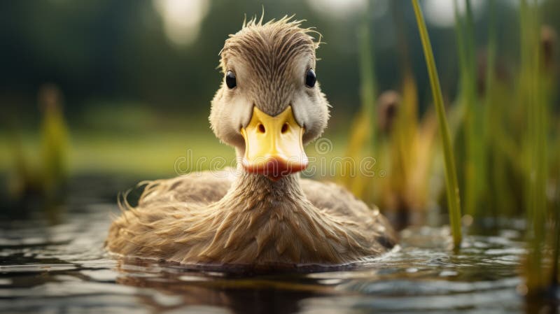 Photorealistic Duck with Detailed Facial Features in Soft Light Stock ...