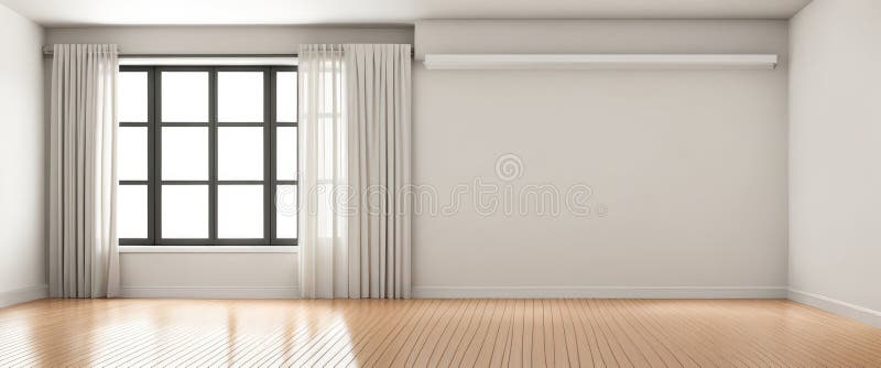 Photorealistic Empty Room Horizontal Anamorphic Display for Background ...