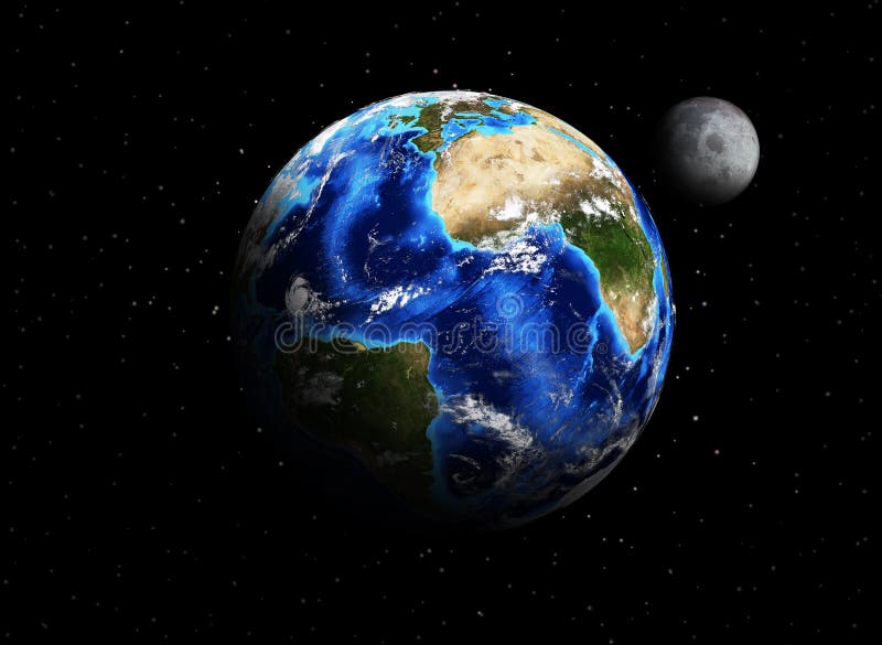 Photorealistic Erde. Tag Und Nacht Stock Abbildung - Illustration von ...