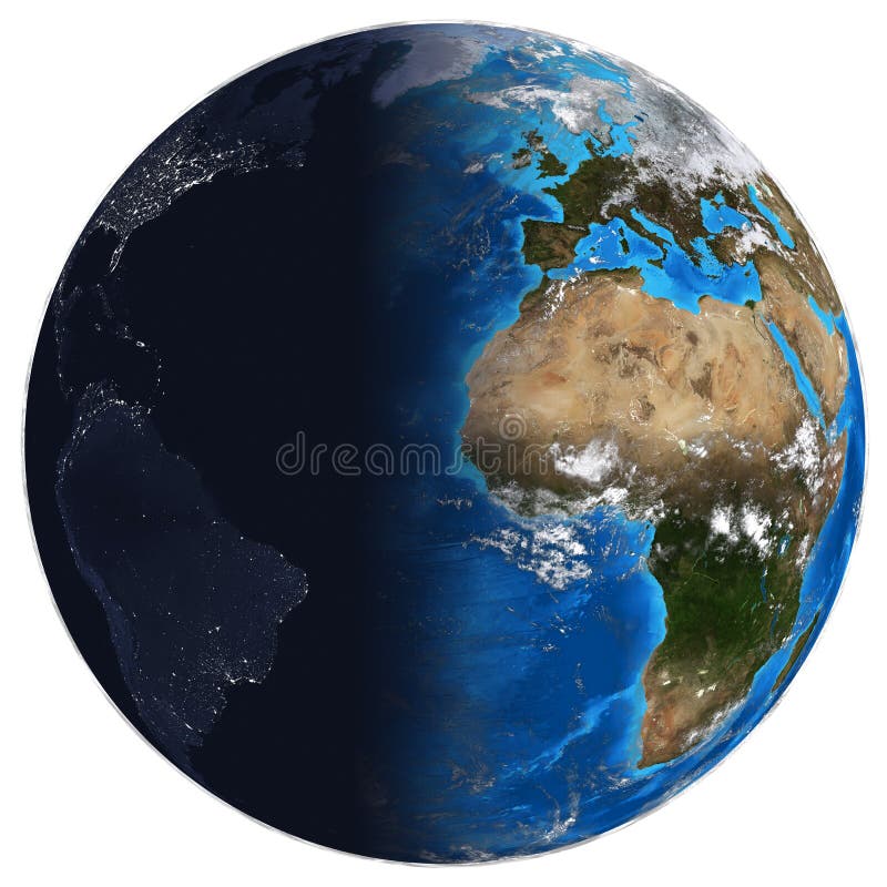 Photorealistic Erde. Tag Und Nacht Stock Abbildung - Illustration von ...