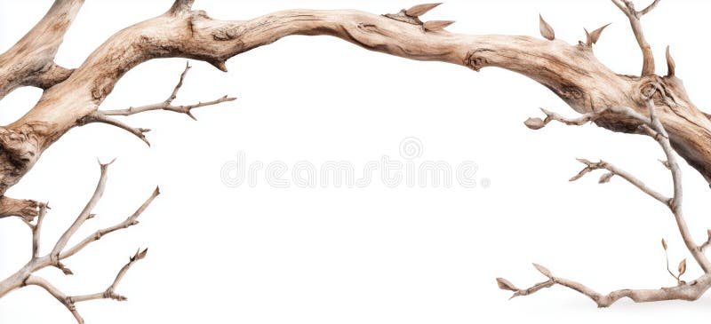 Photorealistic Highly Detailed Line Drawing of Organic Tree Branches ...