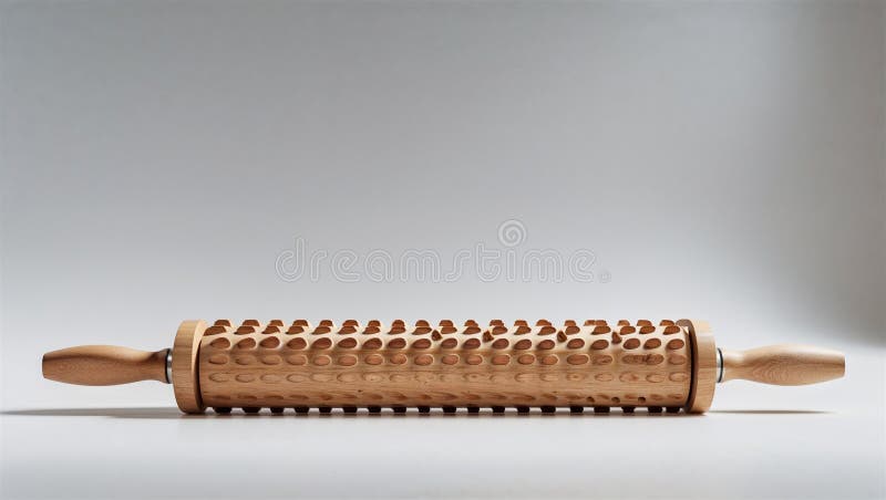 Photorealistic Image of a Adjustable Rolling Pin with Rings on a White ...