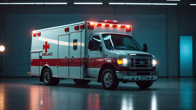 Photorealistic Image of a Ambulance Isolated in Studio Light Stock ...