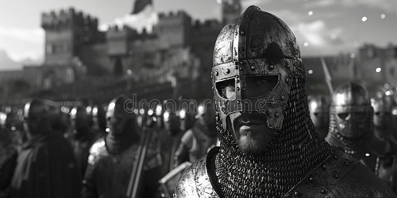 Photorealistic Image. Army of Medieval Knights. Stock Illustration ...