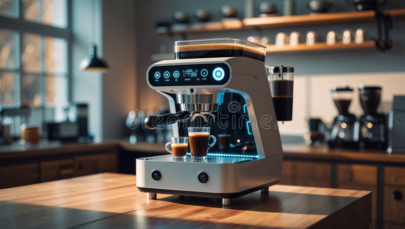 Photorealistic Image of a Autonomous Robotic Espresso Brewing Station ...