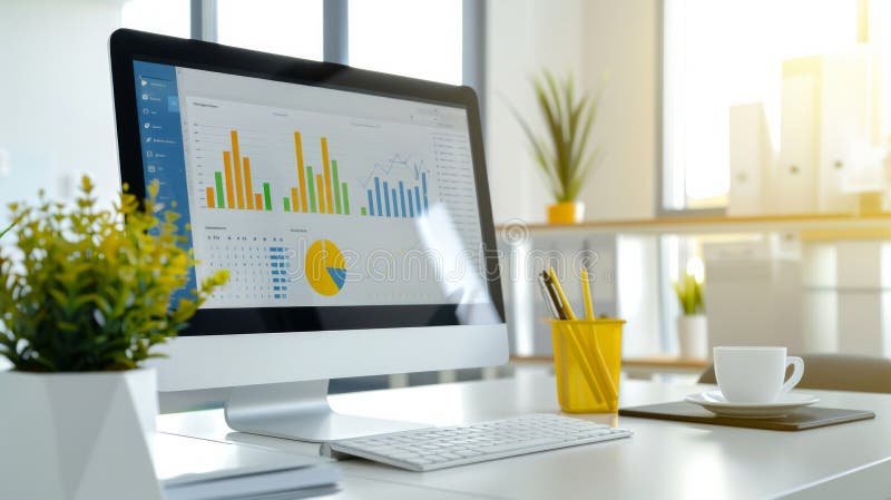 A Photorealistic Image of a Benchmarking Dashboard Displayed on a ...