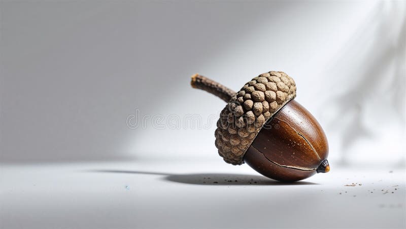 Photorealistic Image of a Broken Acorn with Texture on a White ...