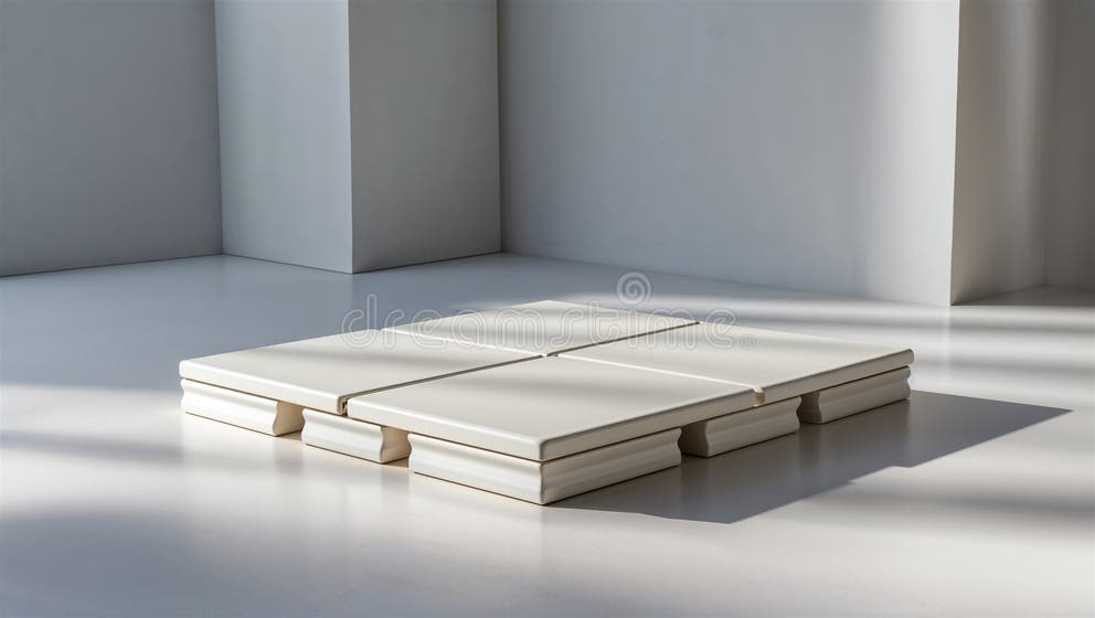 Photorealistic Image of a Ceramic Airtight Divider Tile with Soft White ...
