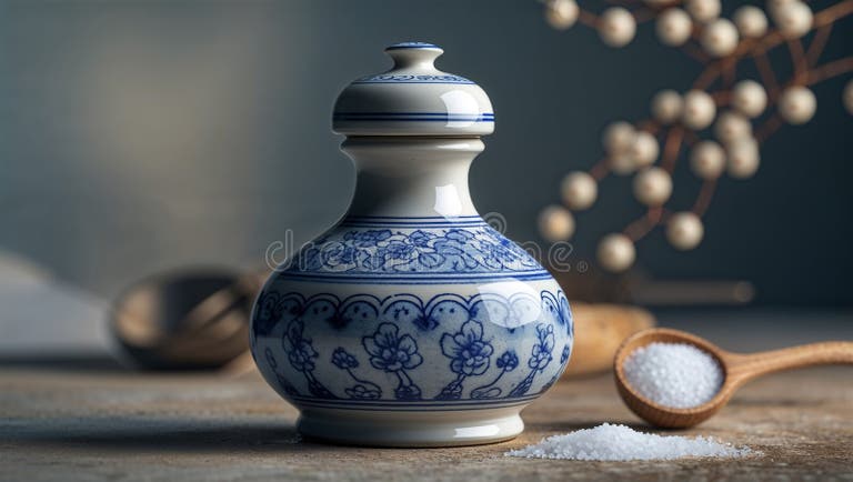 Photorealistic Image of a Ceramic Salt Pot Stock Illustration ...