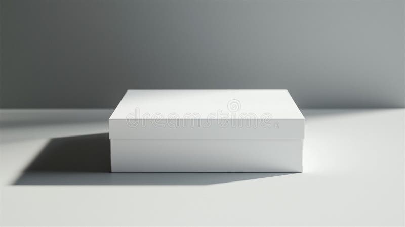 A Photorealistic Image of a Closed Paperboard Box with a Smooth Matte ...