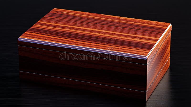 A Photorealistic Image of a Closed Wooden Box with Polished Edges on a ...