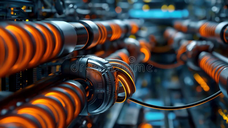 Intricate Network of Pipes and Wires in a High-Tech Environment Stock ...