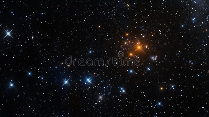 Photorealistic Image of a Dense Star Cluster with Stars of Various ...