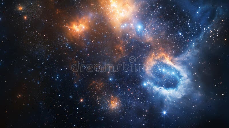 Photorealistic Image of a Dense Star Cluster with Stars of Various ...