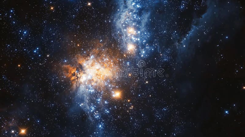 Photorealistic Image of a Dense Star Cluster with Stars of Various ...