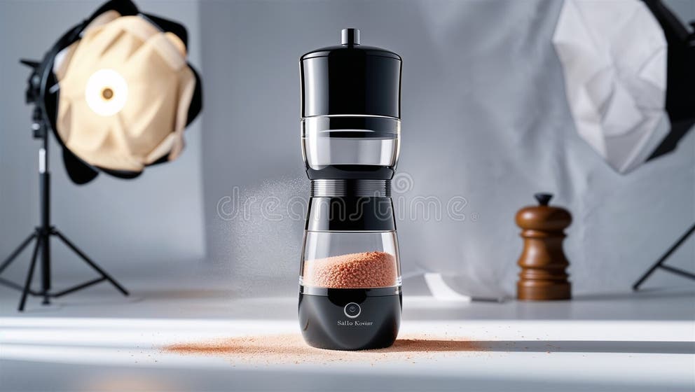 Photorealistic Image of a Digital Salt Shaker with Stackable Design on ...
