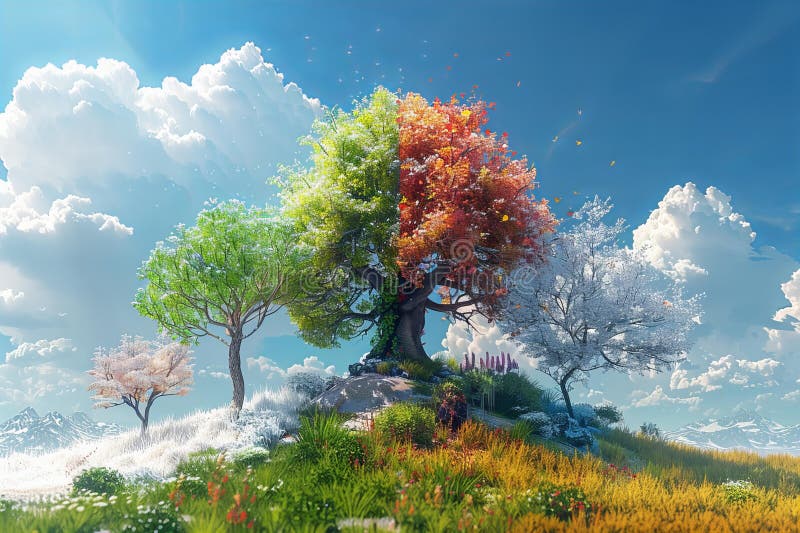 A Photorealistic of an Image that is Divided into Five Sections, Each ...