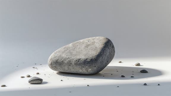 Photorealistic Image of a Fallen Stone Single on a White Background ...