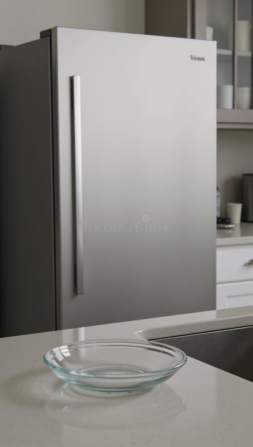 A Photorealistic Image Featuring a Kitchen Scene with Refrigerator ...