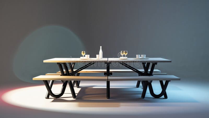 Photorealistic Image of a Folding Picnic Table in a Modern Studio ...