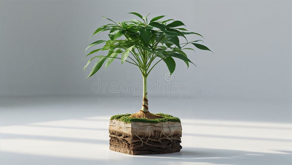 Photorealistic Image of a Fresh Root Single on a White Background Stock ...