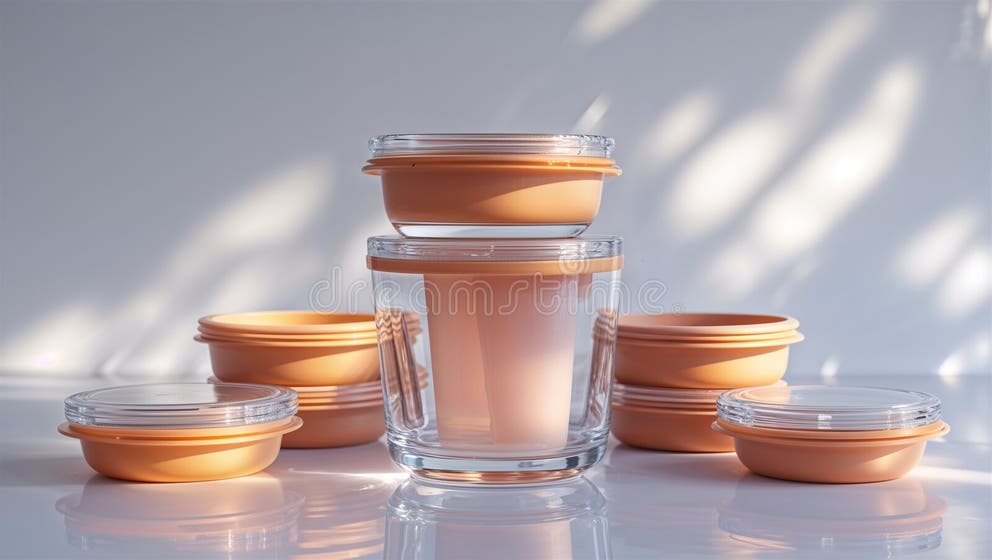 Photorealistic Image of a Glass Container of Flaxseed Stock ...