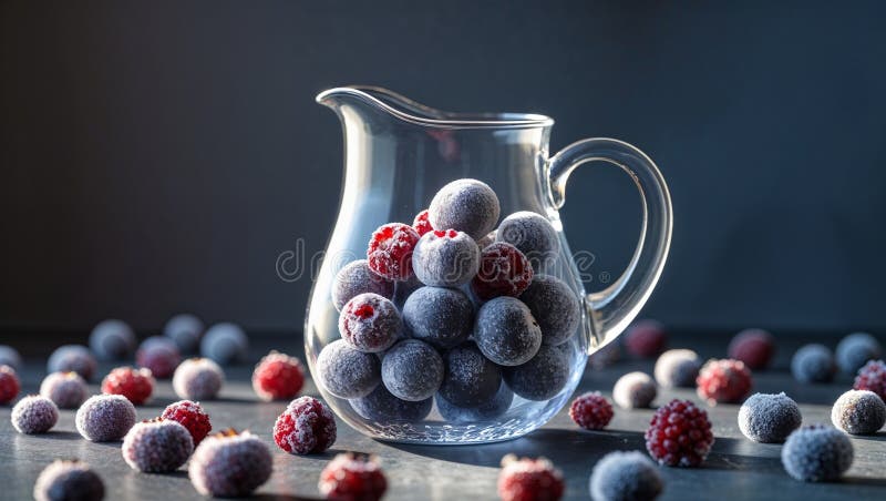 Photorealistic Image of a Glass Pitcher with Handle and Engraved ...