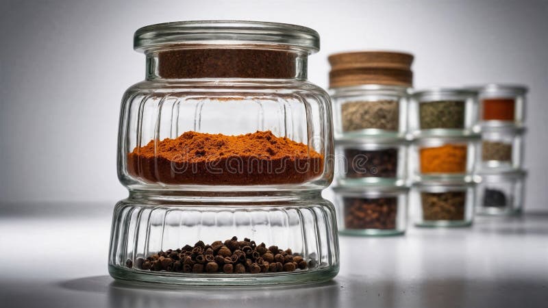 Photorealistic Image of a Glass Spice Tiered Dome on a White Background ...