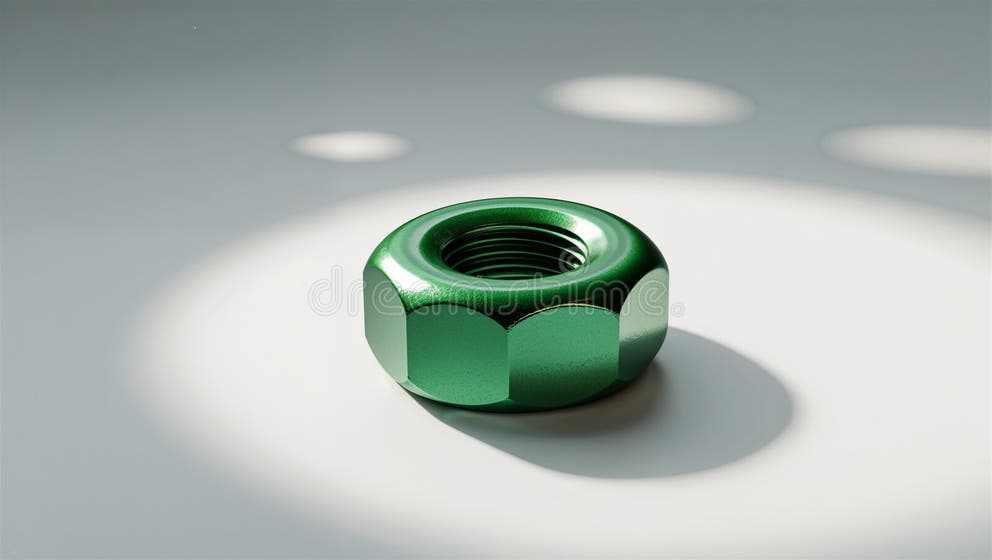 Photorealistic Image of a Green Nut with Hole on a White Background ...