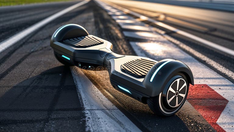 Photorealistic Image of a Hoverboard on a Racetrack Stock Illustration ...