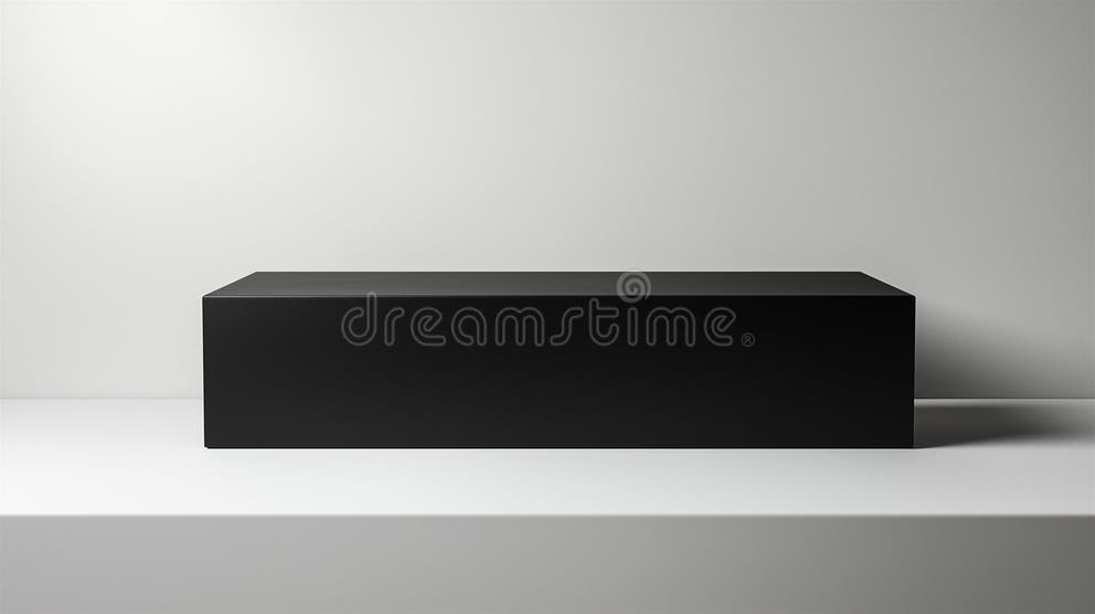 A Photorealistic Image of a Large Rectangular Black Box with a Matte ...