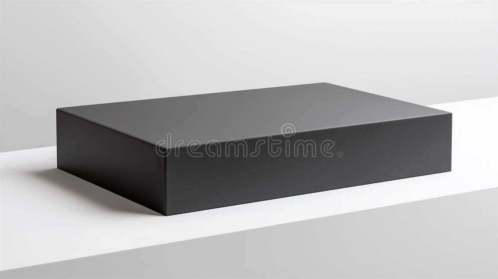 A Photorealistic Image of a Large Rectangular Black Box with a Matte ...