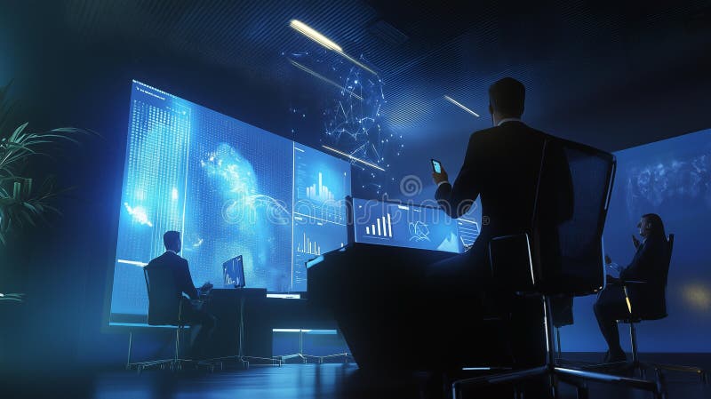 Photorealistic Image of a Manager Hosting a Digital Team Briefing, with ...