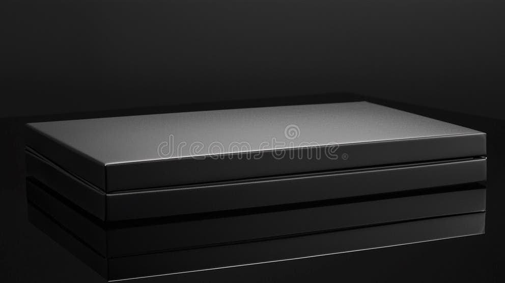 A Photorealistic Image of a Matte Black Rectangular Box with a Magnetic ...