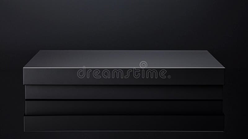 A Photorealistic Image of a Matte Black Rectangular Box with a Magnetic ...