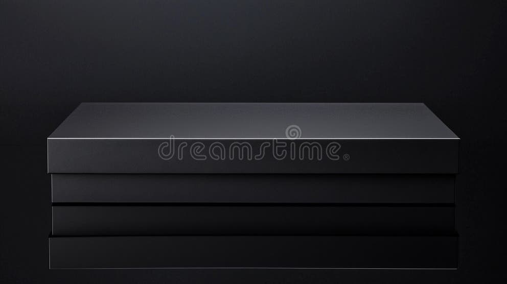 A Photorealistic Image of a Matte Black Rectangular Box with a Magnetic ...
